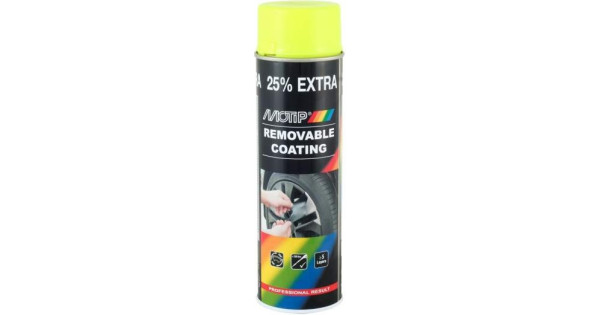 Rubber YELLOW wheel paint MOTIP sprayplast (500ml)