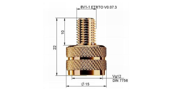 Valve adapter from VG12 to VG8